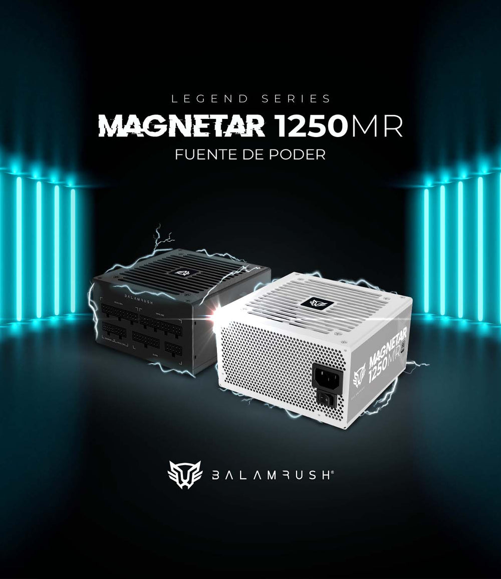Fuente de Poder Modular ATX 1250W | Magnetar 1250WMR | Negro