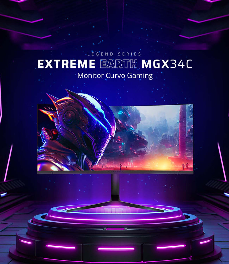Monitor Gamer Curvo 34" Extreme Earth MGX34C VA + 144 Hz + 1 ms + WQHD