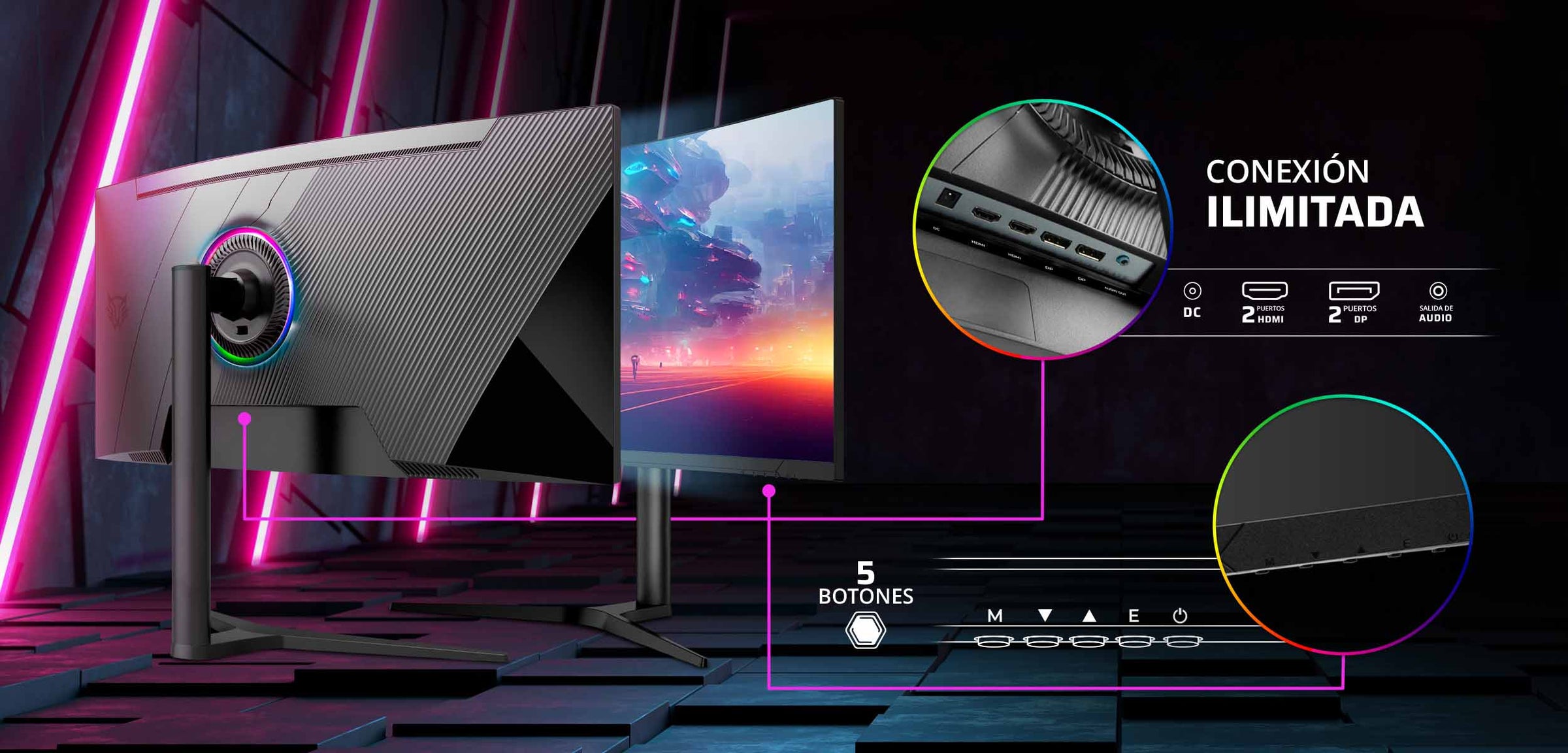 Monitor Gamer Curvo 34" Extreme Earth MGX34C VA + 144 Hz + 1 ms + WQHD