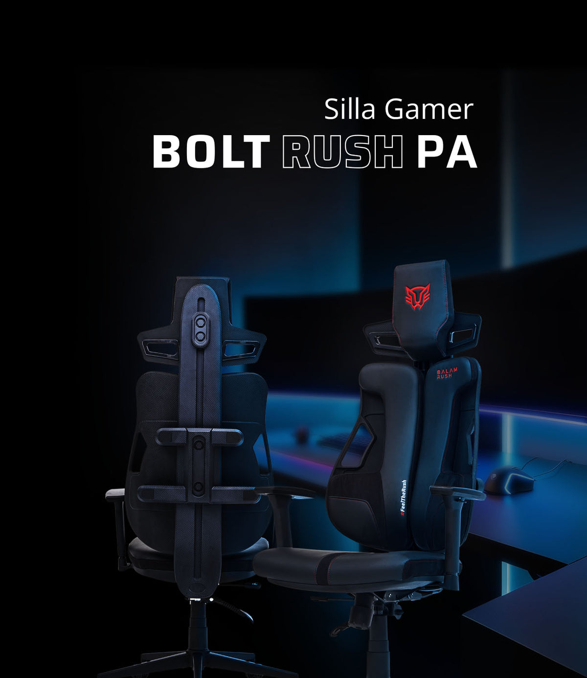 Silla Gamer | Bolt Rush PA | PVC + Tela + Espuma moldeada + Nylon | Pi