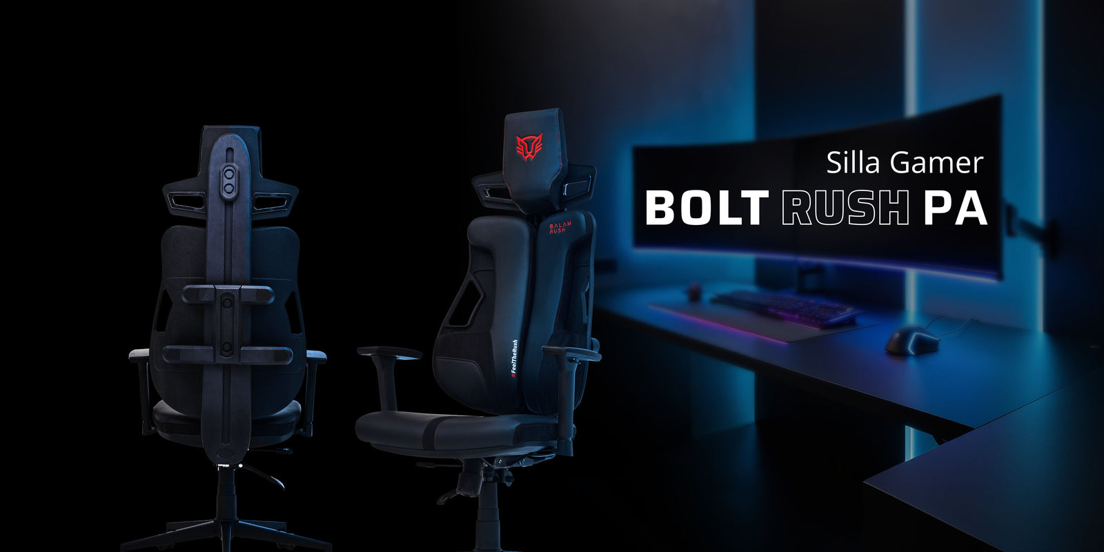 Silla Gamer | Bolt Rush PA | PVC + Tela + Espuma moldeada + Nylon | Pi