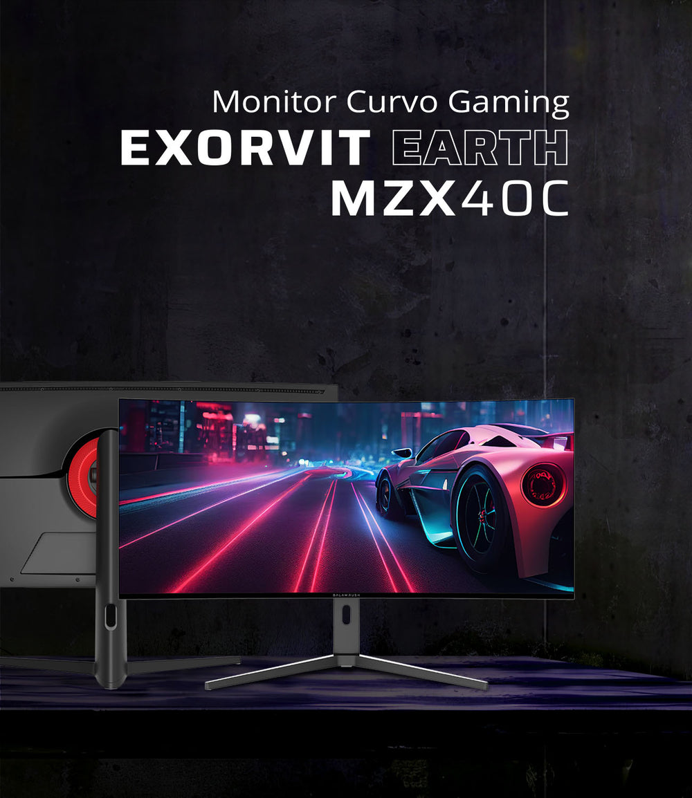 Monitor Curvo 40" IPS 4K R2800 | Exorvit Earth MZX40C | Negro