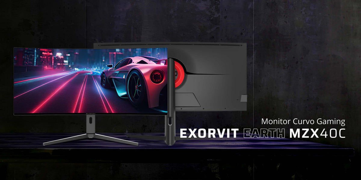 Monitor Curvo 40" IPS 4K R2800 | Exorvit Earth MZX40C | Negro