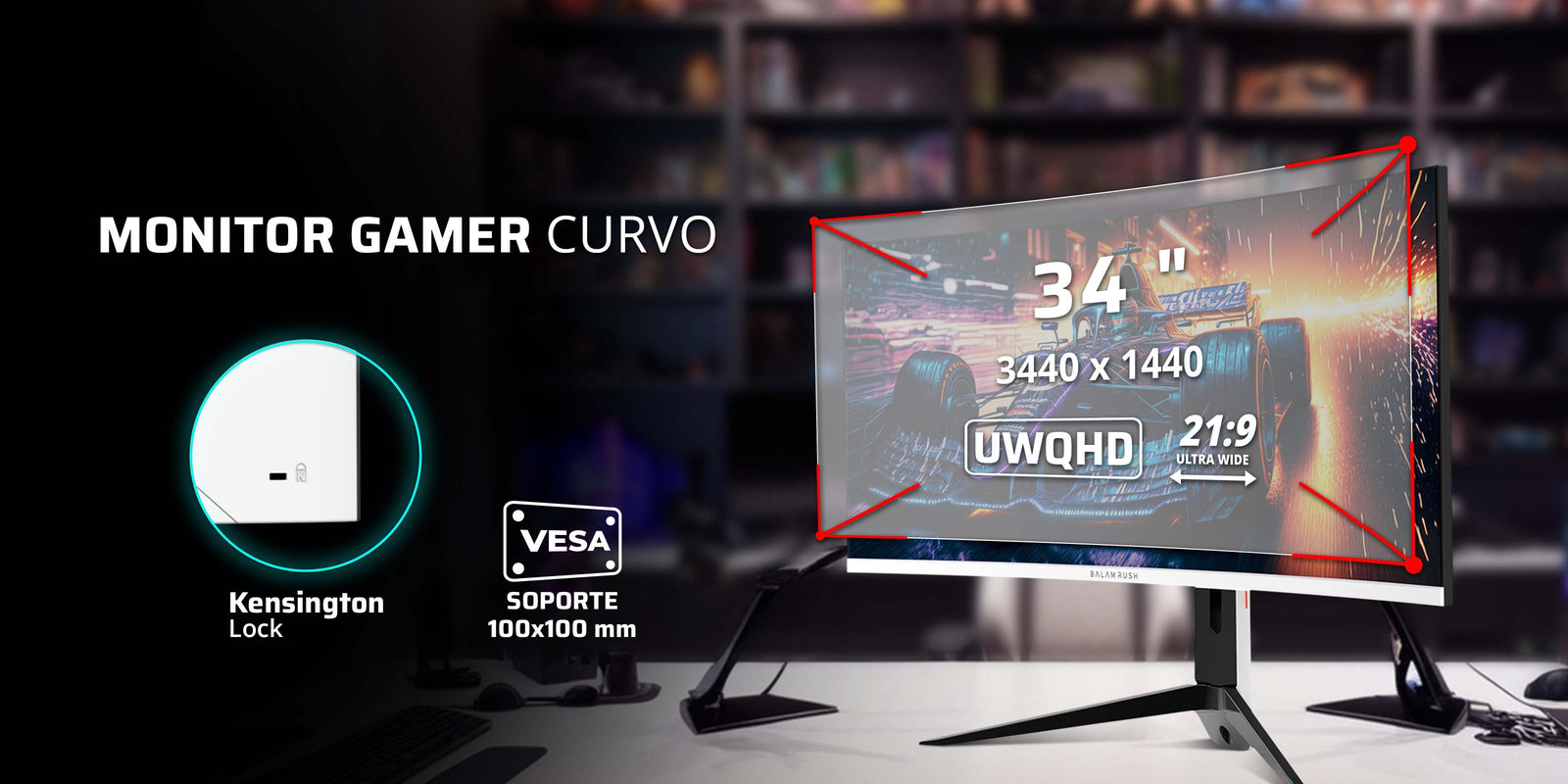 Monitor Curvo 34" VA | Extreme Earth MGX34C | Negro