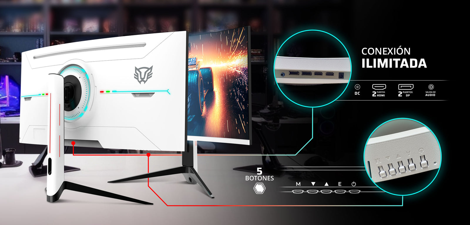 Monitor Gamer Curvo 34" UWQHD R1500 VA | Extreme Earth Pro MGP34C | Bl