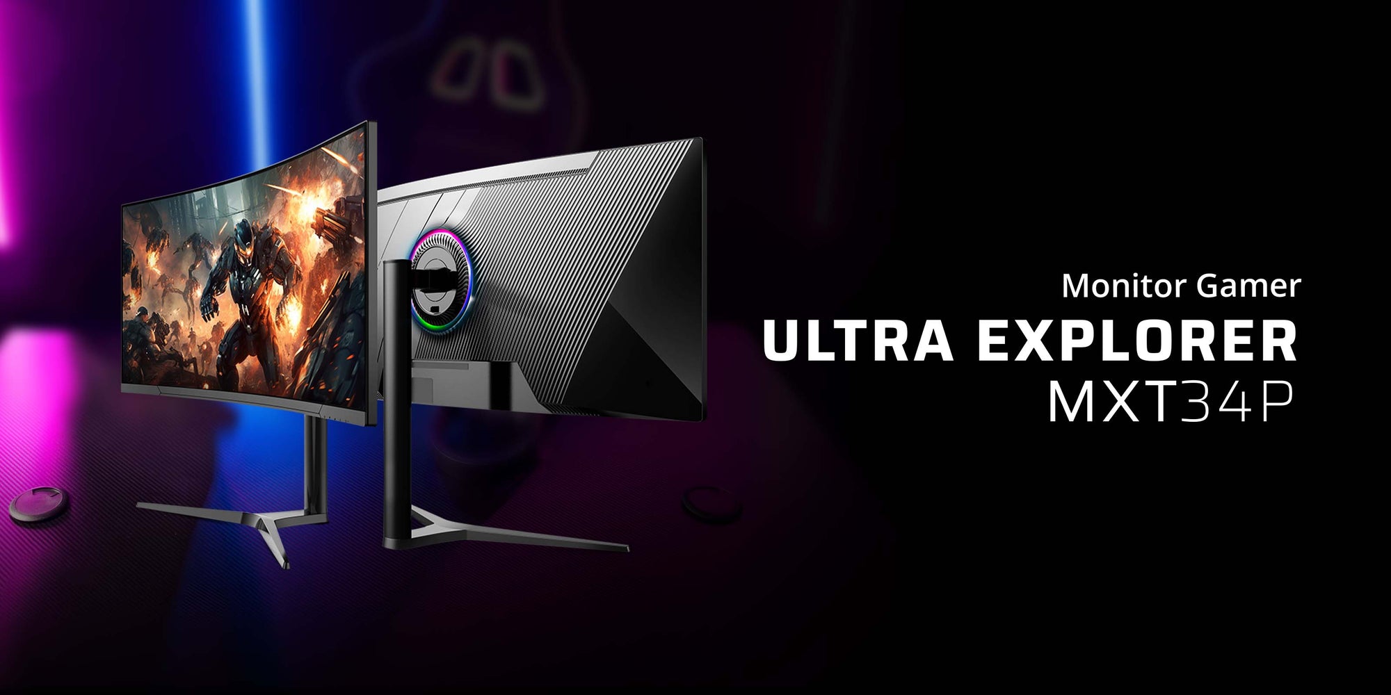 Monitor Curvo 34" UWQHD R1500 VA | Ultra Explorer MXT34P | Negro