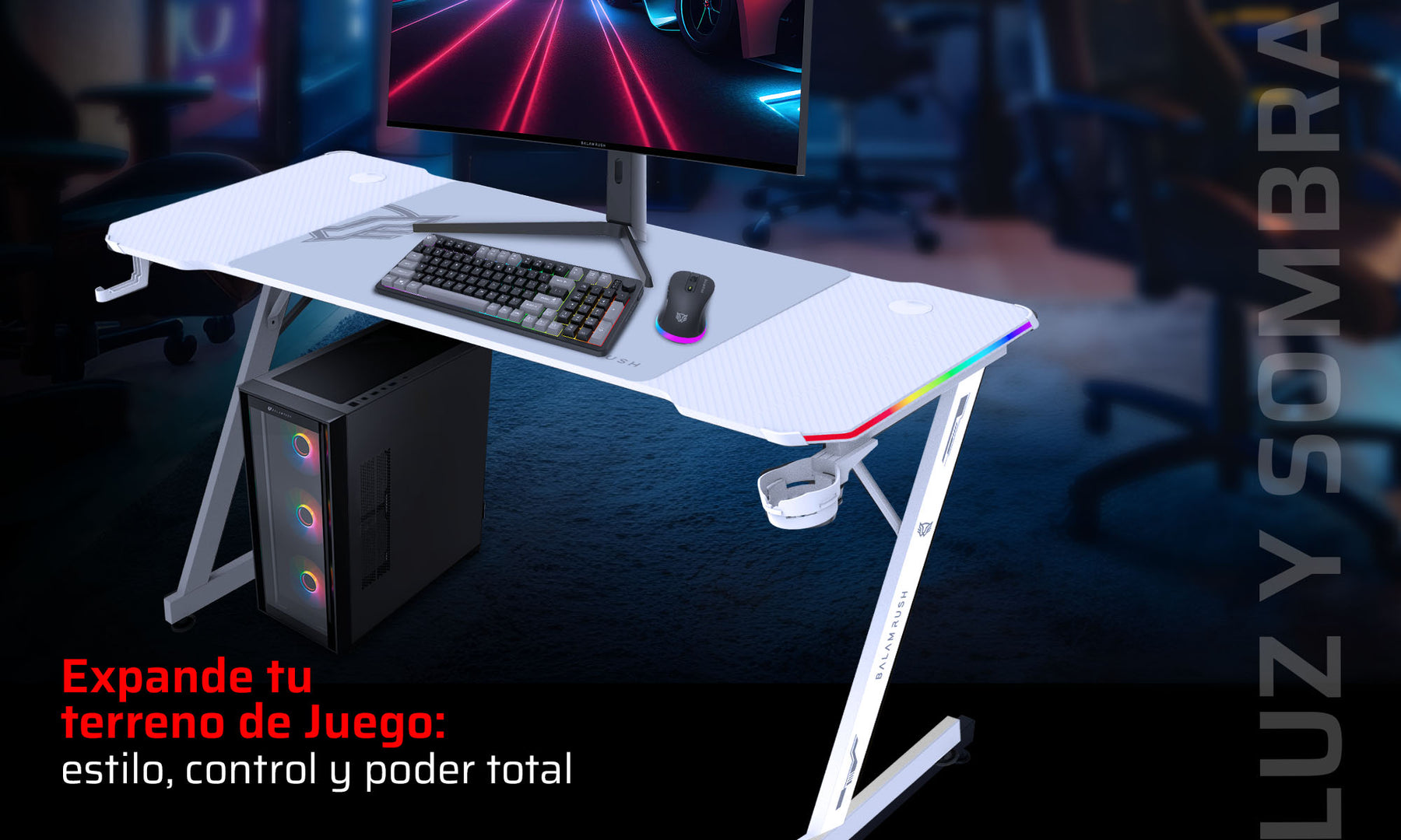 Escritorio Ergonómico | Olympus Spot Glow MRX6000 | Negro