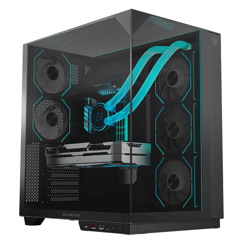Gabinete Media Torre Tank Majestic 7600 Negro
