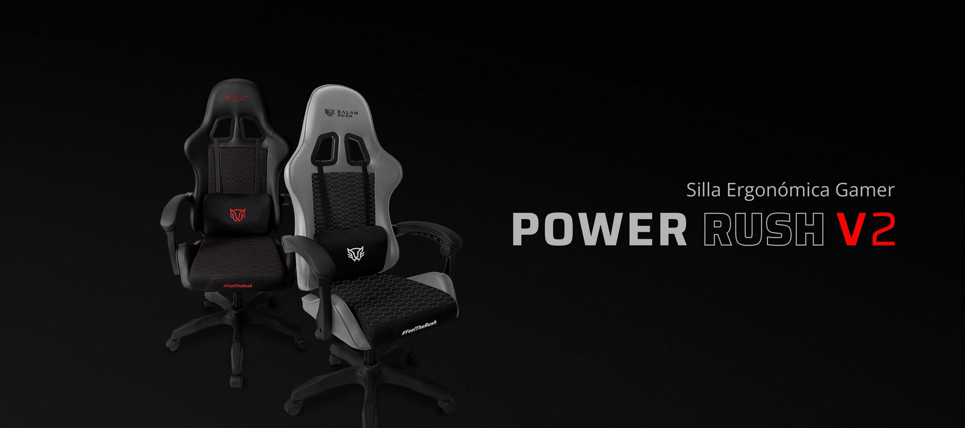 Silla Ergonómica para Gamer | Power Rush V2 | Negra