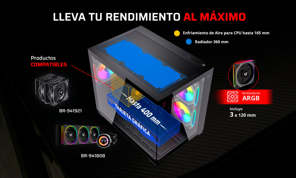 Gabinete Gamer Mini Torre | Tank Core Pro GI925 | Negro