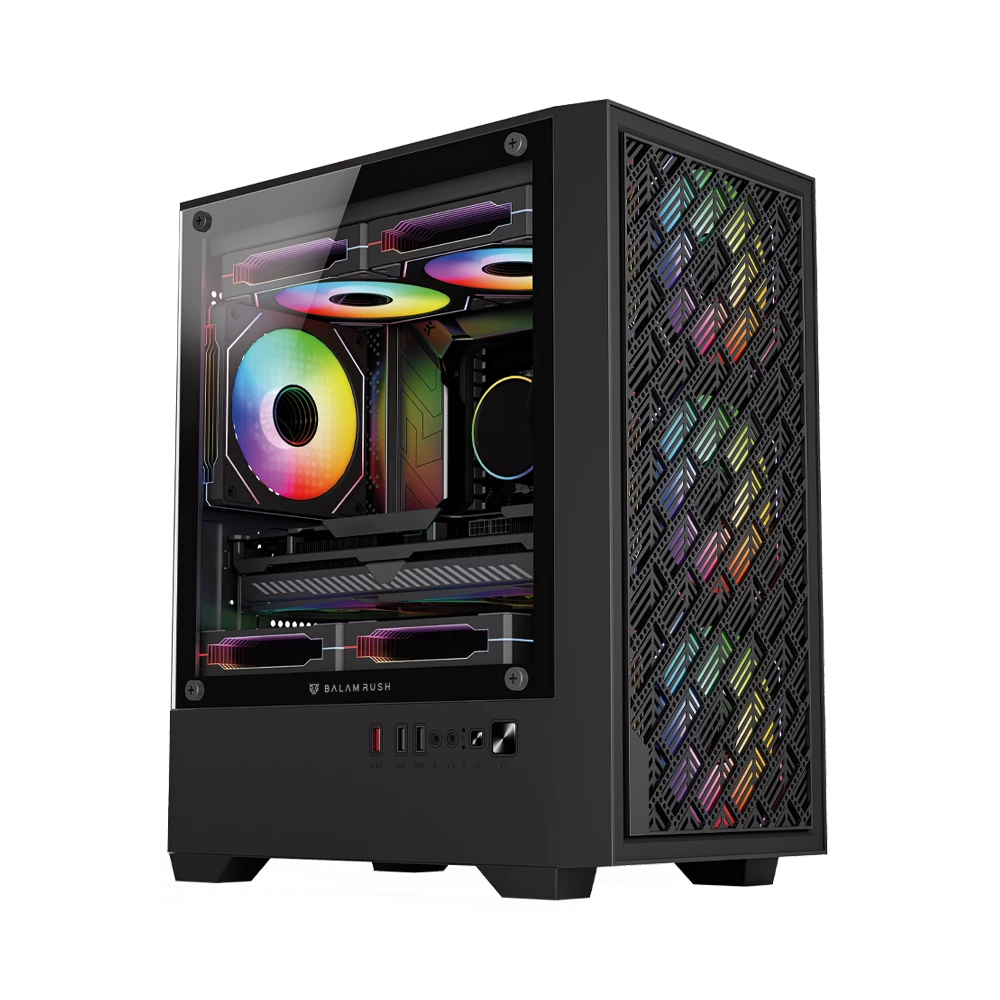 Gabinete Gamer Compact Mini Torre | Nitrox Edge Aircool 4700A | Negro