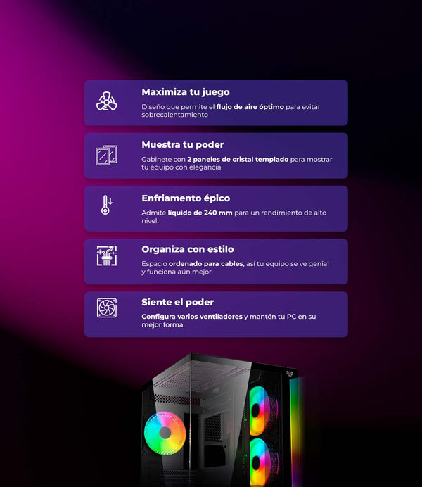 Gabinete Mini Torre | Tank Pro Evo GM955 | Negro