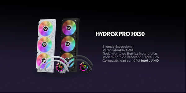 Enfriamiento Líquido 360 para CPU | Hydrox Pro HX30 | Blanco