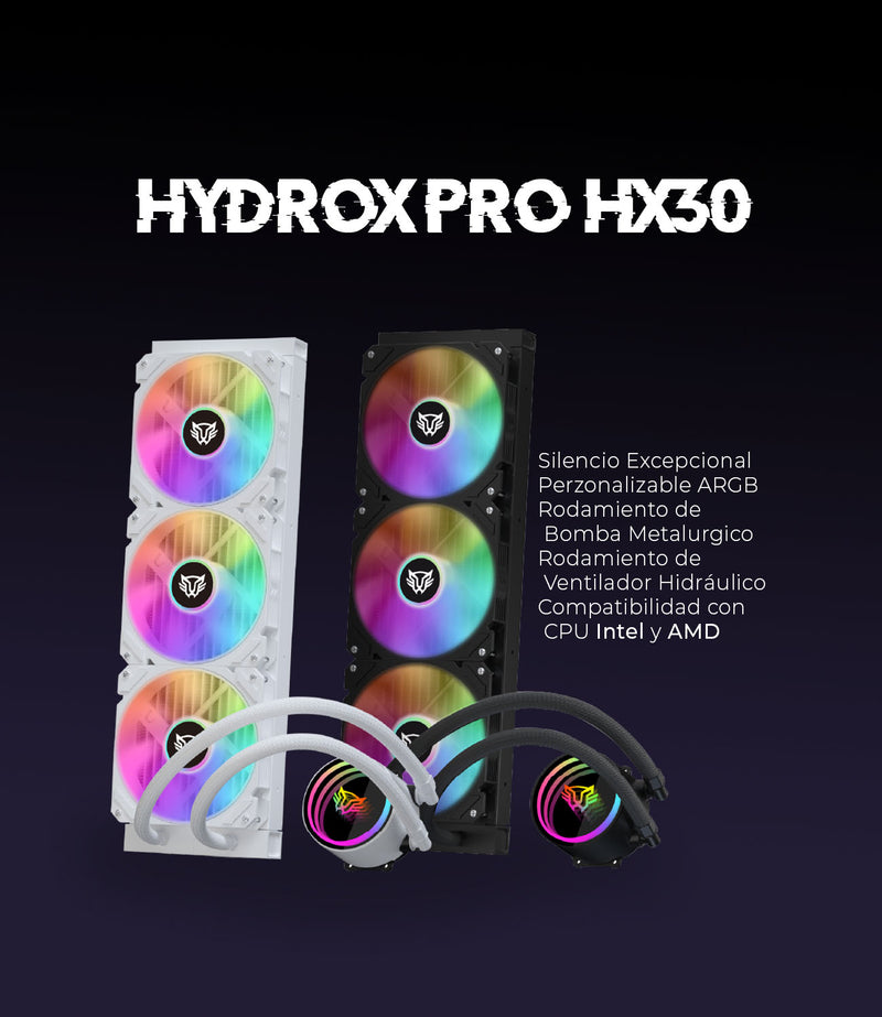 Enfriamiento Líquido 360 para CPU | Hydrox Pro HX30 | Blanco